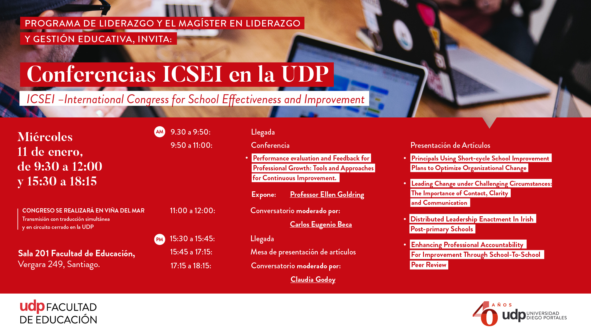 ICSEI –International Congress for School Effectiveness and Improvement – UDP – Universidad Diego ...